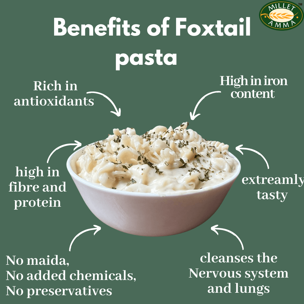 Foxtail Penne Pasta 180g – Millet Amma