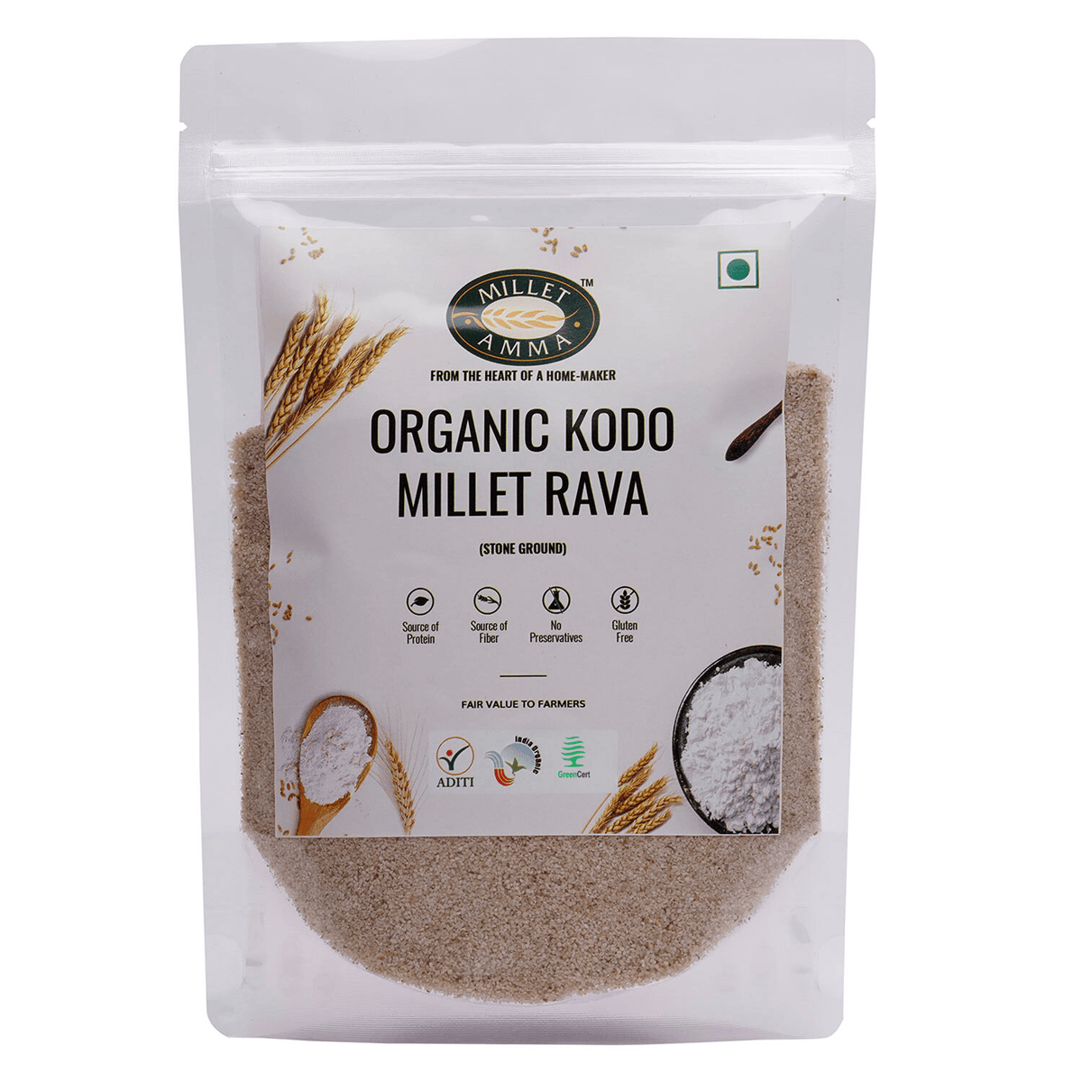 Kodo Millet Grains Organic 500gm | Organic Kodo Millet - Millet Amma