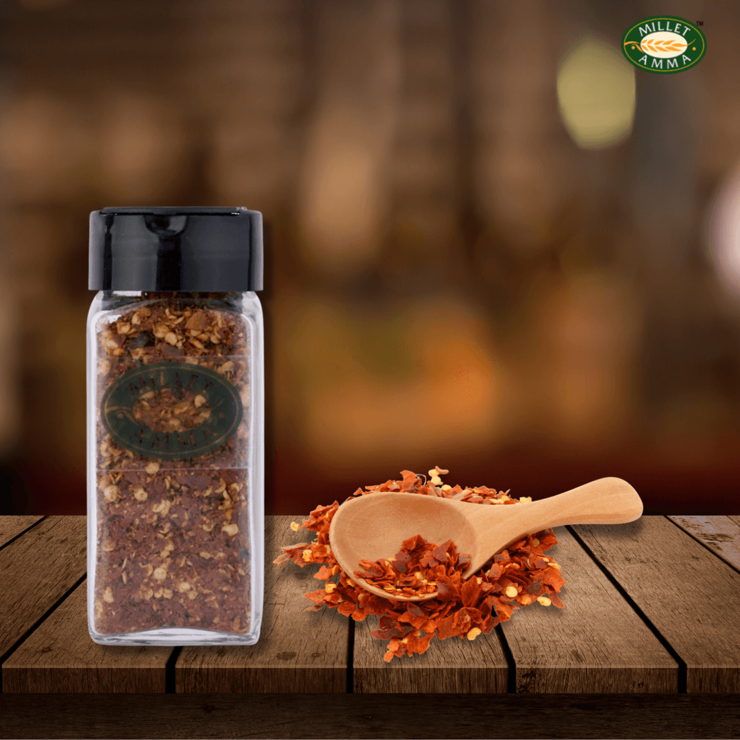 Organic Red Chilli Flakes 60gm buy online in India - Millet Amma