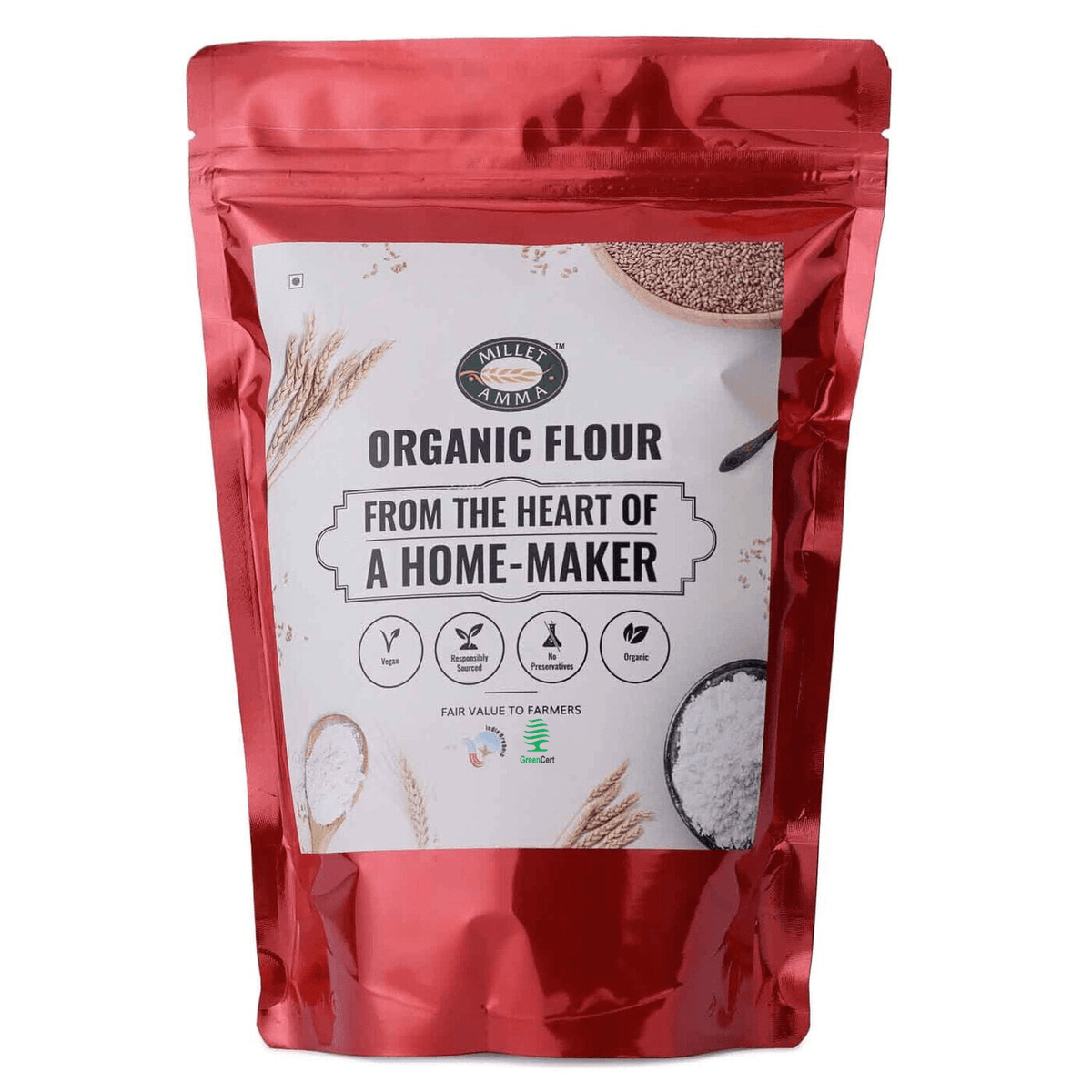 Sprouted Ragi (Finger Millet) Flour Organic 500gm - Millet Amma