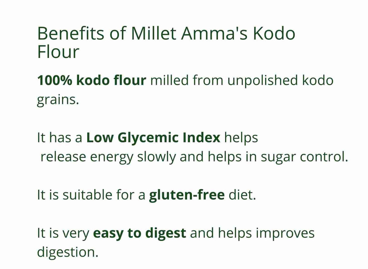 Kodo Flour Organic 500gm | Organic Flours and Rava – Millet Amma