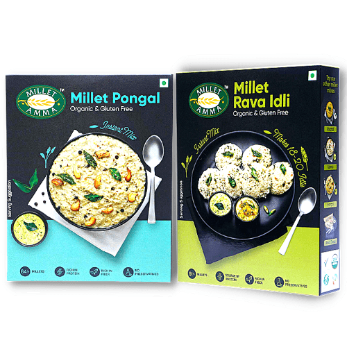 Millet Amma Idli and Pongal Breakfast Combo Pack of 2 - Millet Amma