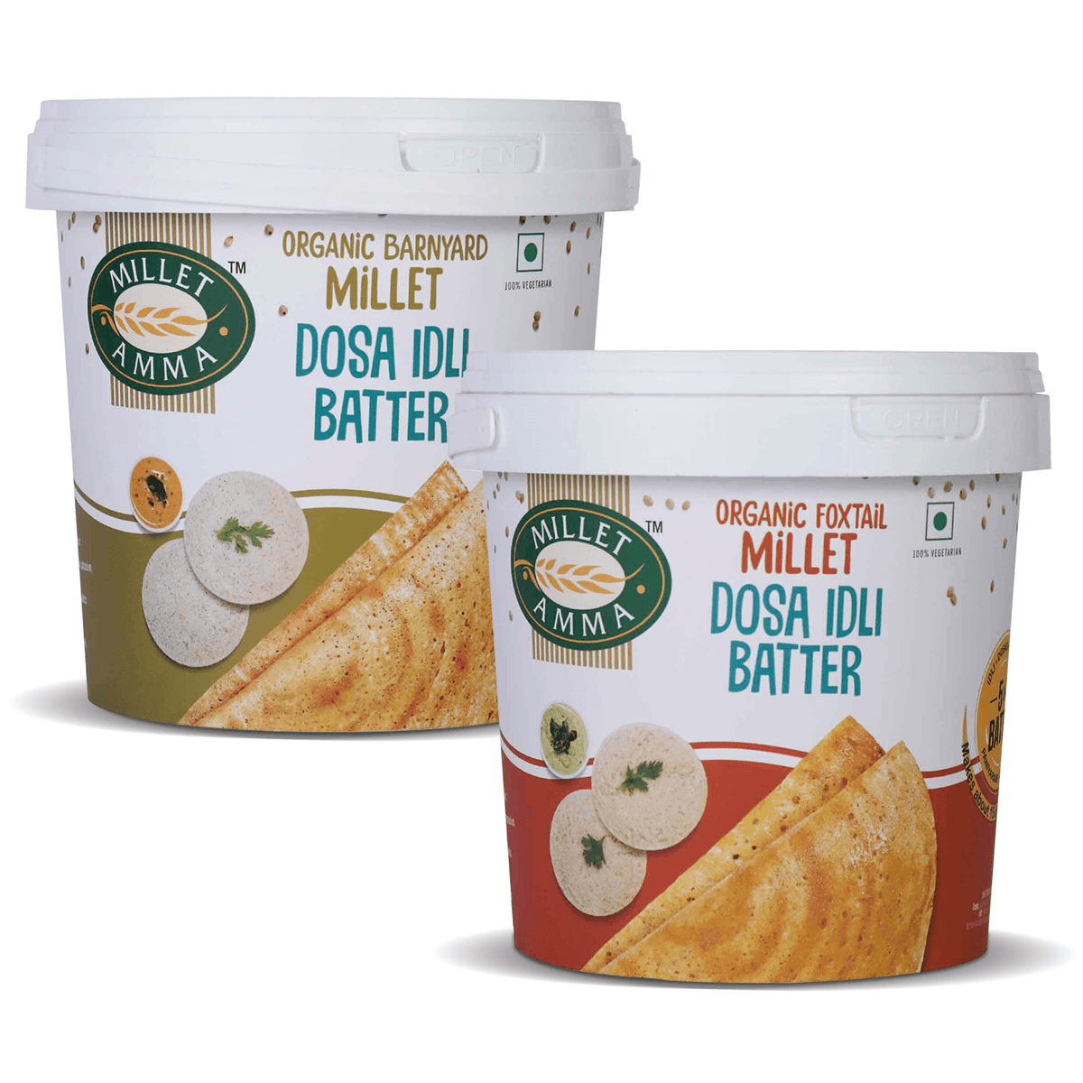 Dosa Idli Batter Combo Pack of 2 | Dosa Batter - Millet Amma