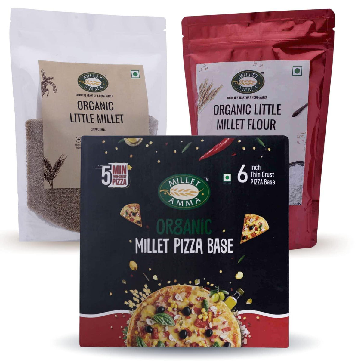 Little Millet Starter Kit | Millet Pizza Base 200g - Millet Amma