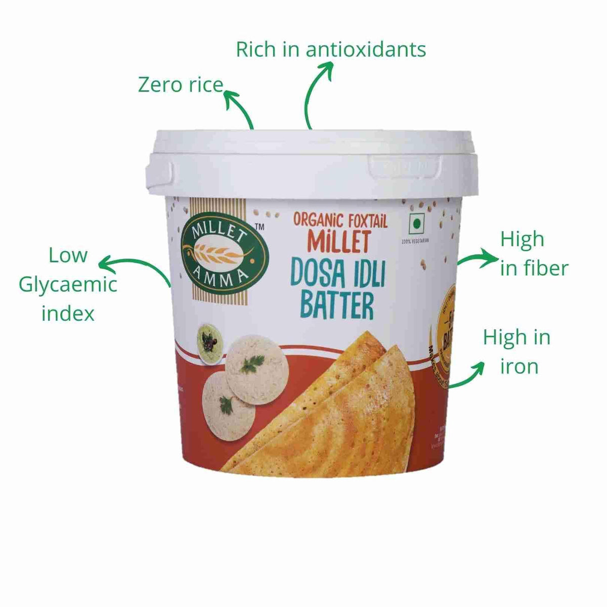 Dosa Idli Batter Combo Pack of 2 | Dosa Batter - Millet Amma
