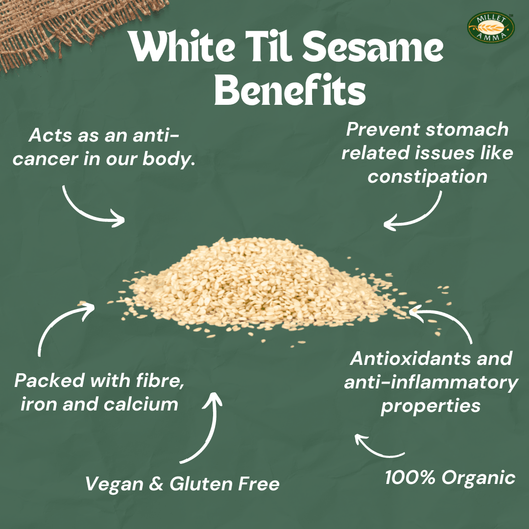 White Til (Sesame Seeds) Organic 250gm – Millet Amma
